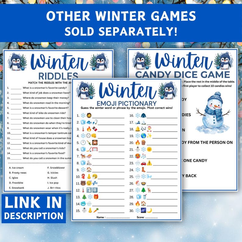 Winter Left Right Game, Winter Printable Games for Kids Teens Adults ...