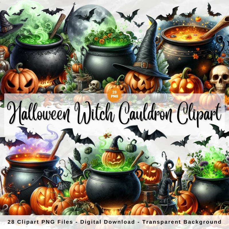 Witches Cauldron Clipart - Etsy