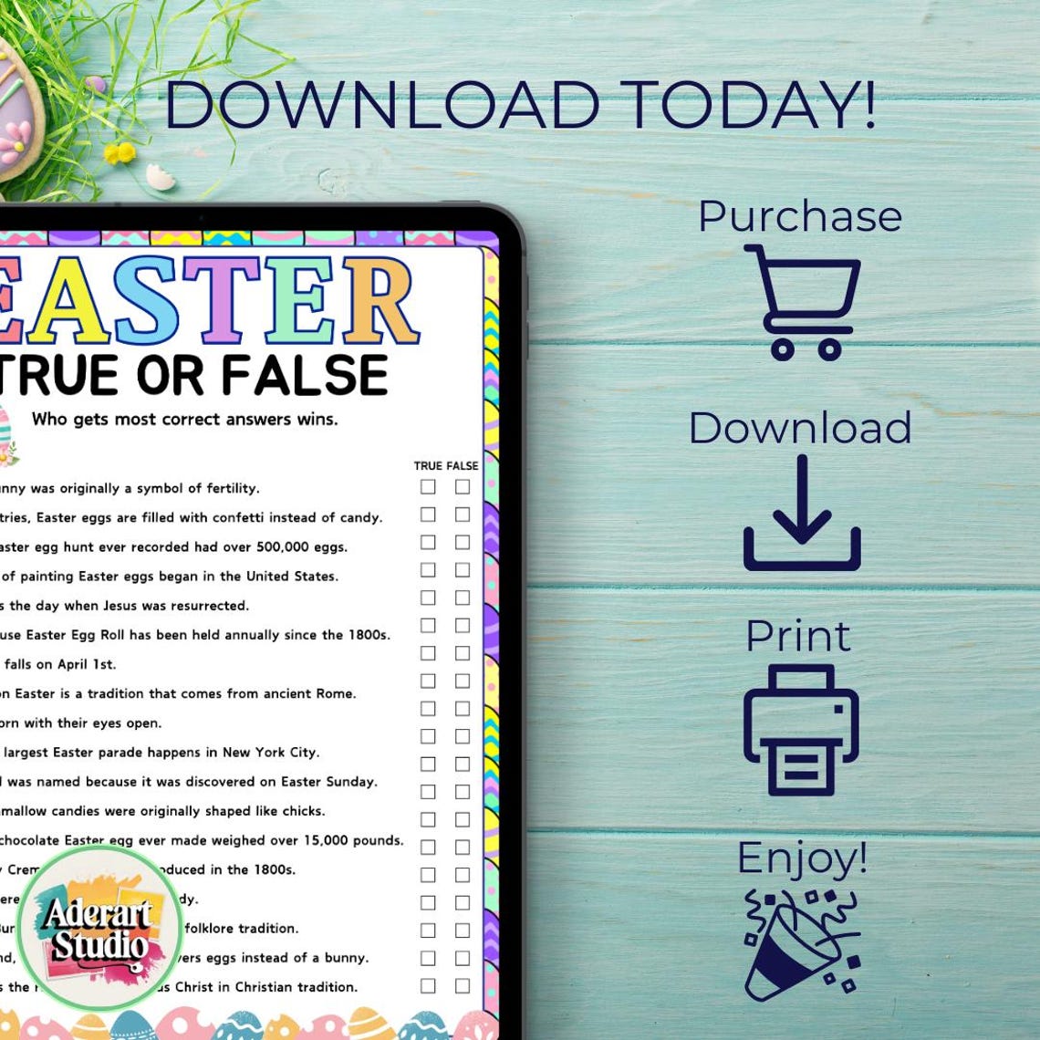 True or False Easter Game, True or False Game, Printable Easter Games ...