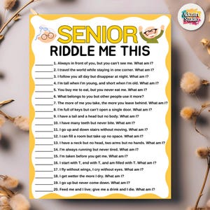 Senior Riddles Game, Senior Party Games, Riddle Quiz, Games for Senior ...