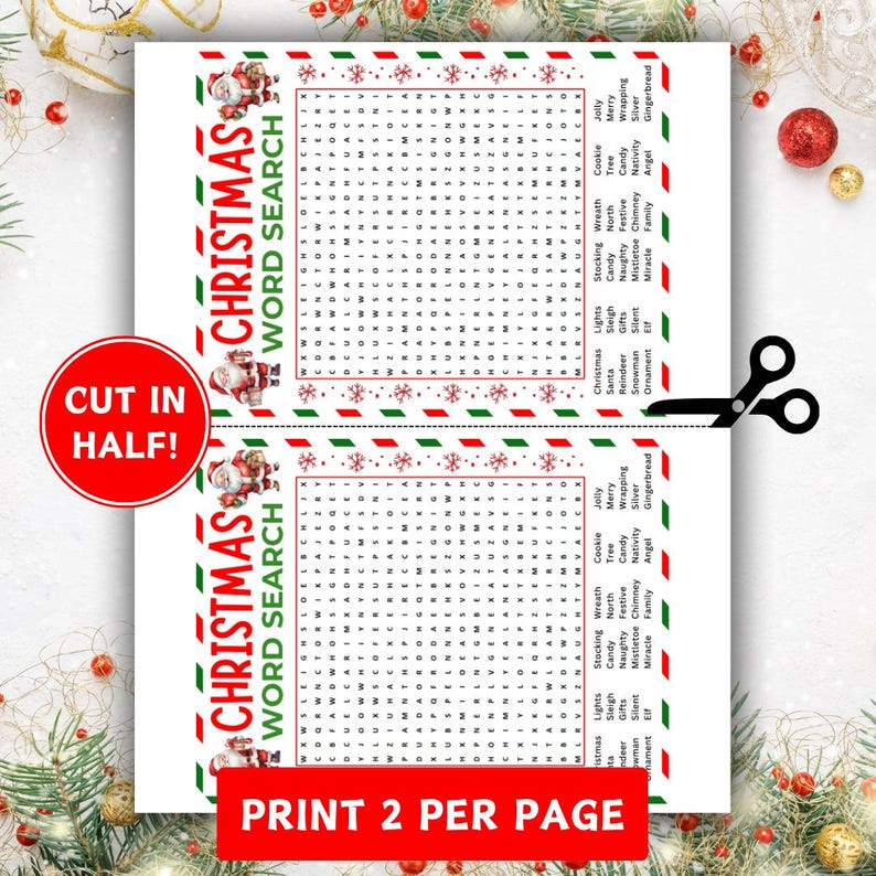 Christmas Word Search Game, Printable Christmas Game, Holiday Party ...
