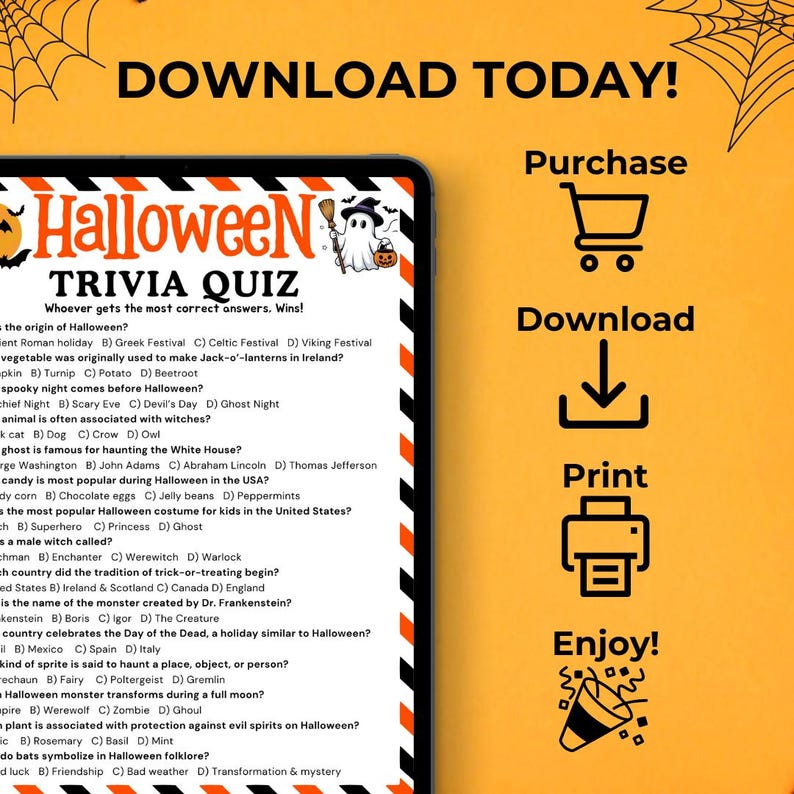 Halloween Trivia Game, Halloween Trivia Quiz, Printable Fun Facts ...
