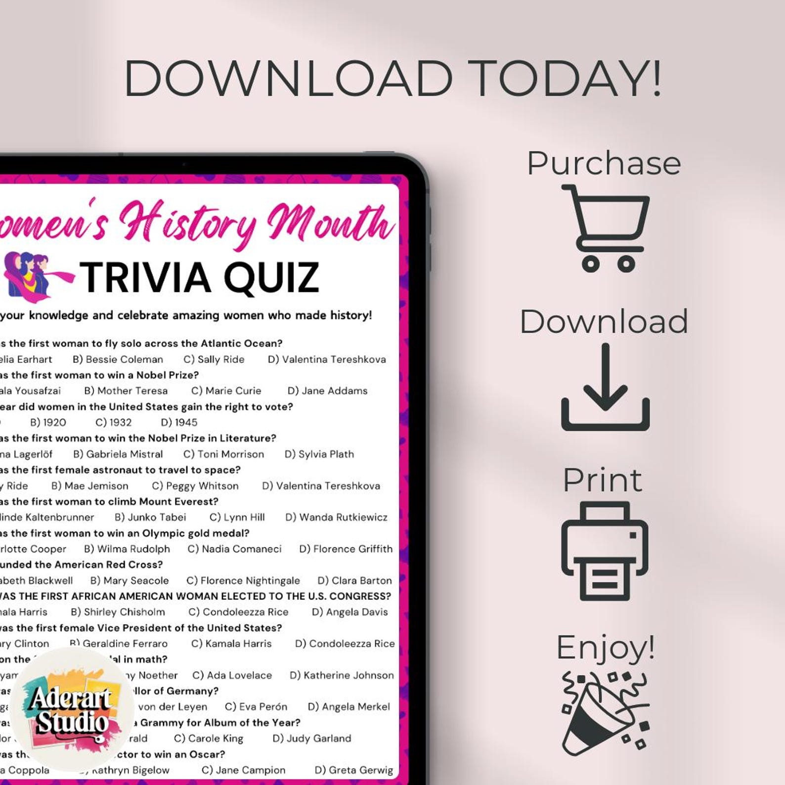 Women's History Month Trivia Game, Famous Women Quiz, Women's Day Quiz ...