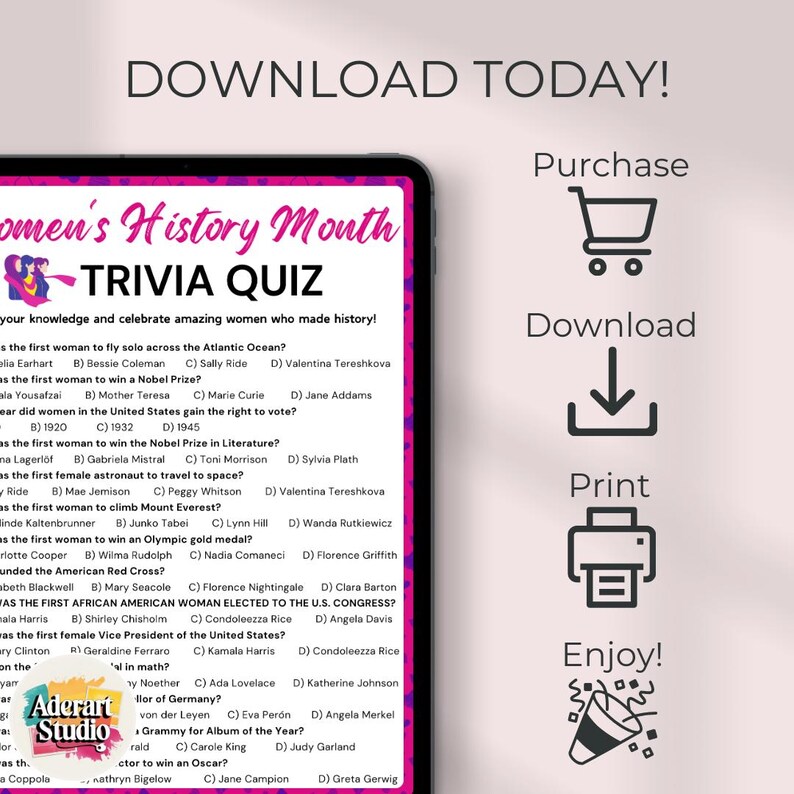 Women's History Month Trivia Game, Famous Women Quiz, Women's Day Quiz ...