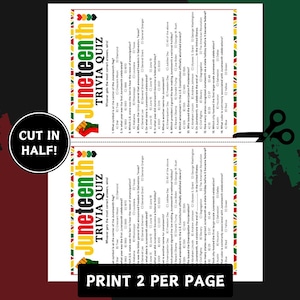 Juneteenth Trivia Game, Printable Juneteenth Games, African American ...