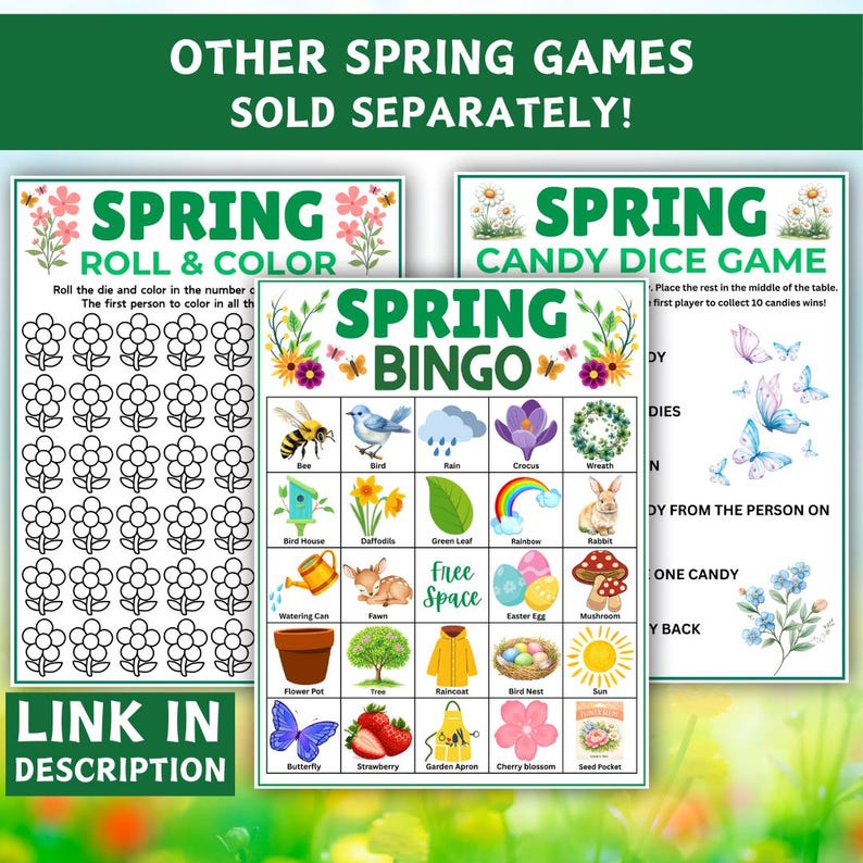 Spring Roll and Race Game, Printable Spring Dice Game for Kids & Adults ...