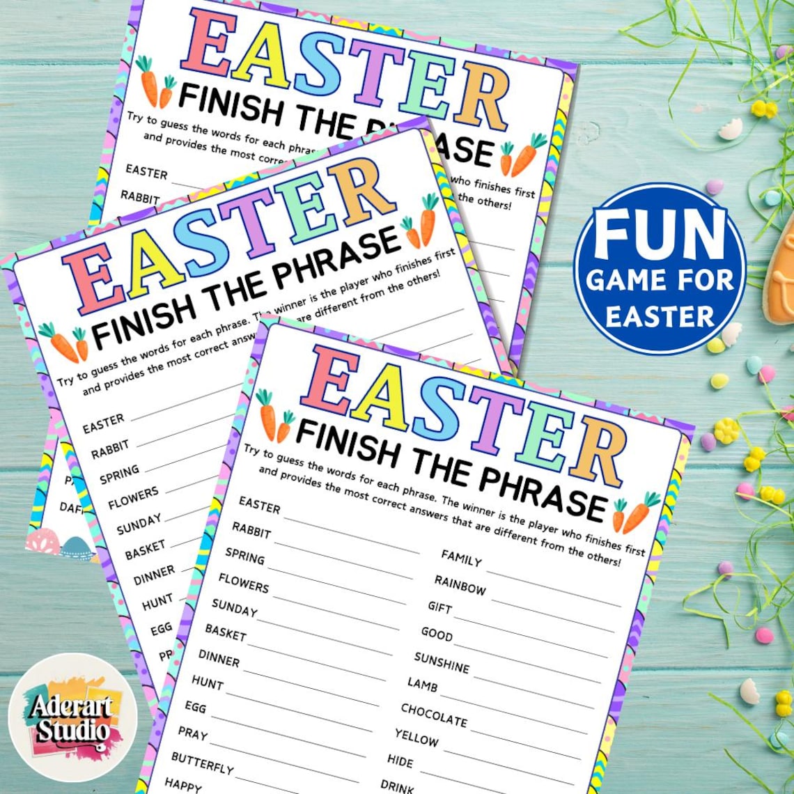 Easter Finish the Phrase Game, Finish My Phrase, Printable Word Games ...