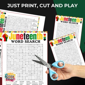Juneteenth Word Search Game, Printable Juneteenth Games, Juneteenth ...