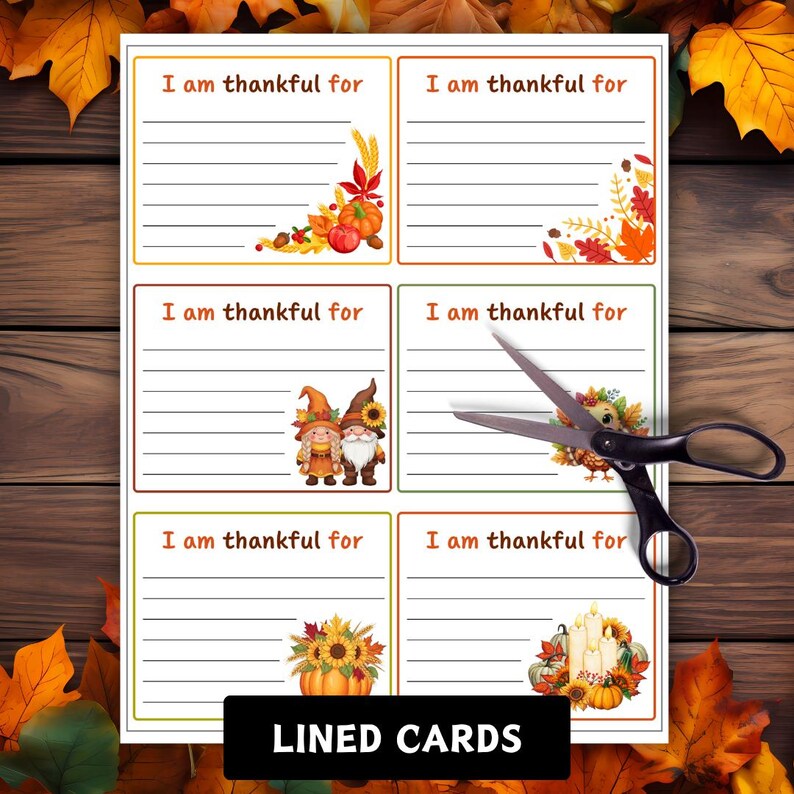 Thanksgiving Gratitude Cards, DIY Grateful Cards, I'm Thankful for ...