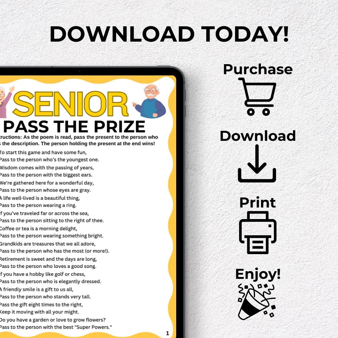 Senior Pass the Prize Game, Pass the Present Game, Games for Senior ...