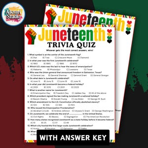 Juneteenth Trivia Game, Printable Juneteenth Games, African American ...