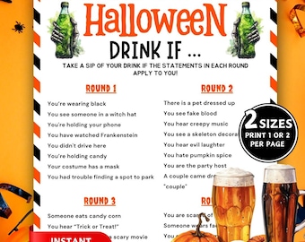 Halloween Drink If Game, Printable Halloween Games, Halloween Activity ...