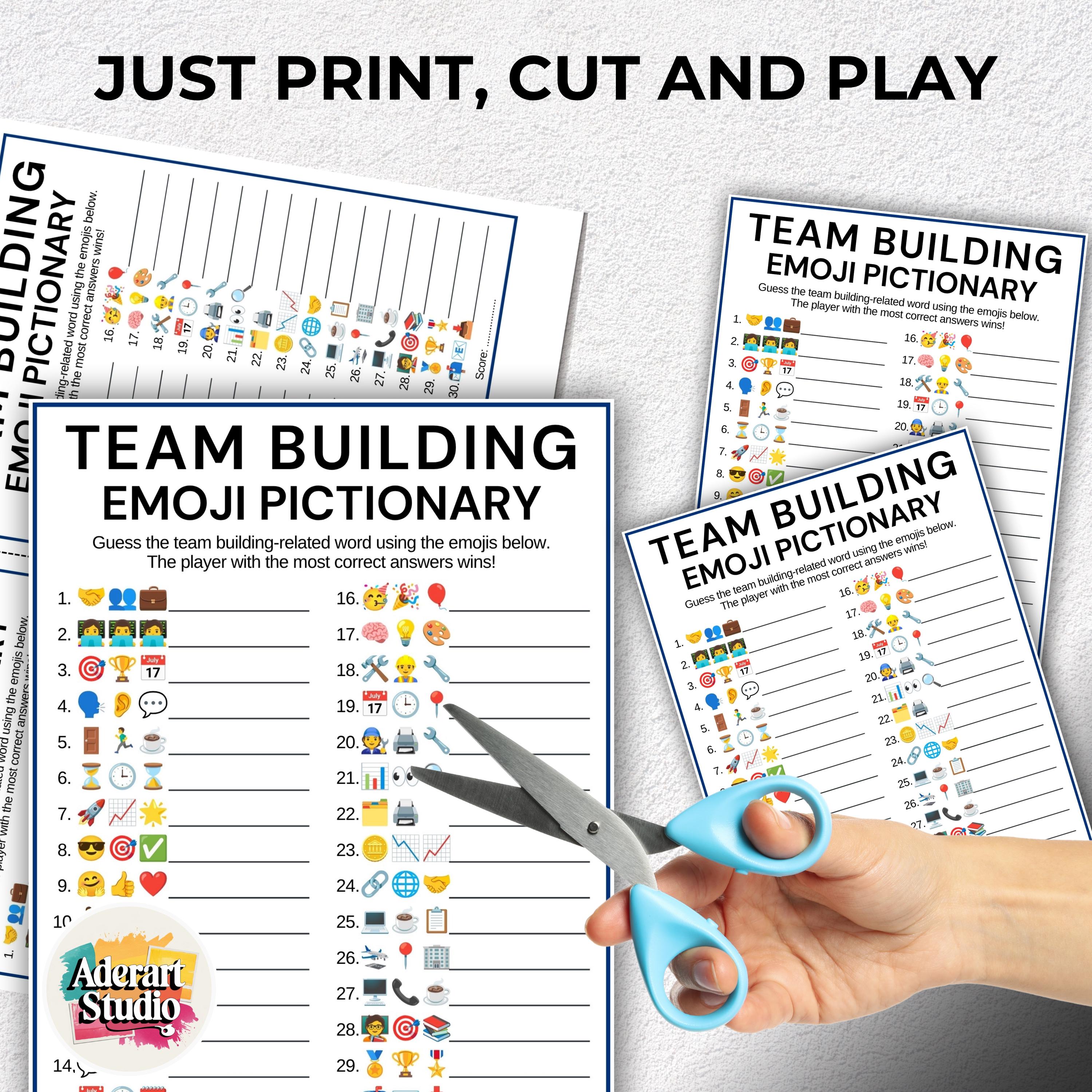 Team Building Emoji Game, Printable Office Games, Office Emoji ...