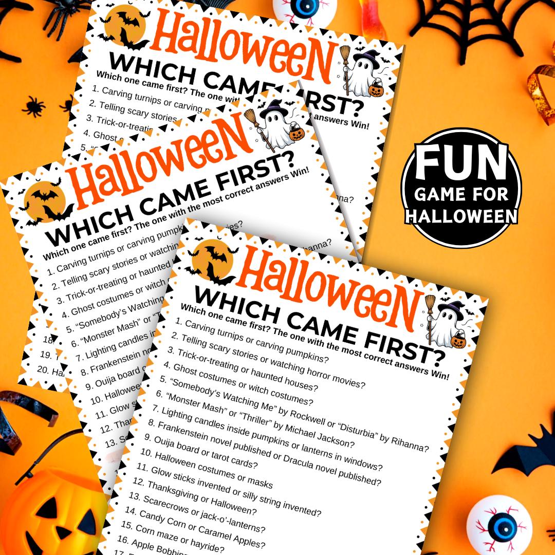 Halloween Which Came First Game, Halloween Trivia Quiz, Printable ...