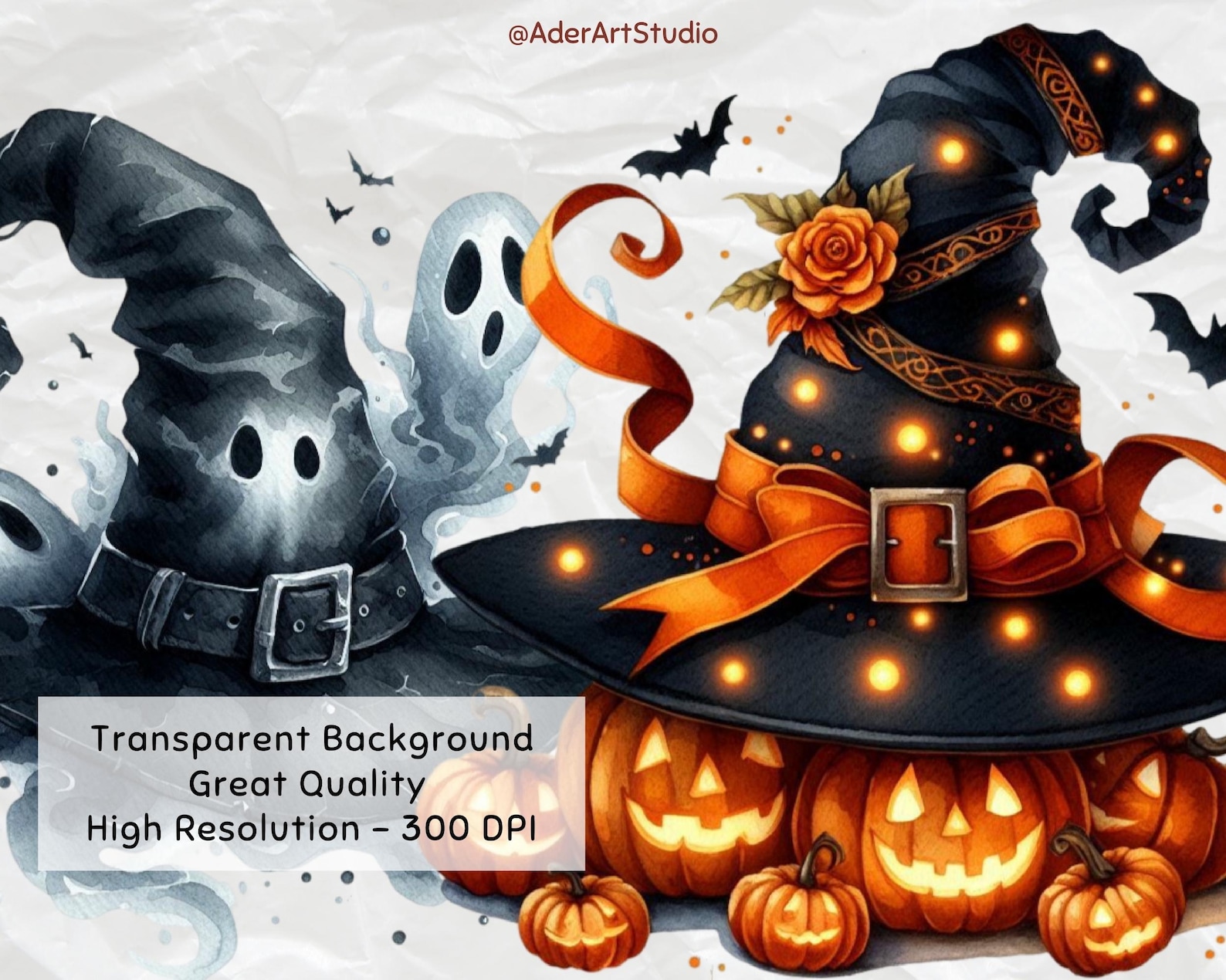 Halloween Witch Hats Clipart Bundle, Witch Hat Clipart, Halloween Witch ...