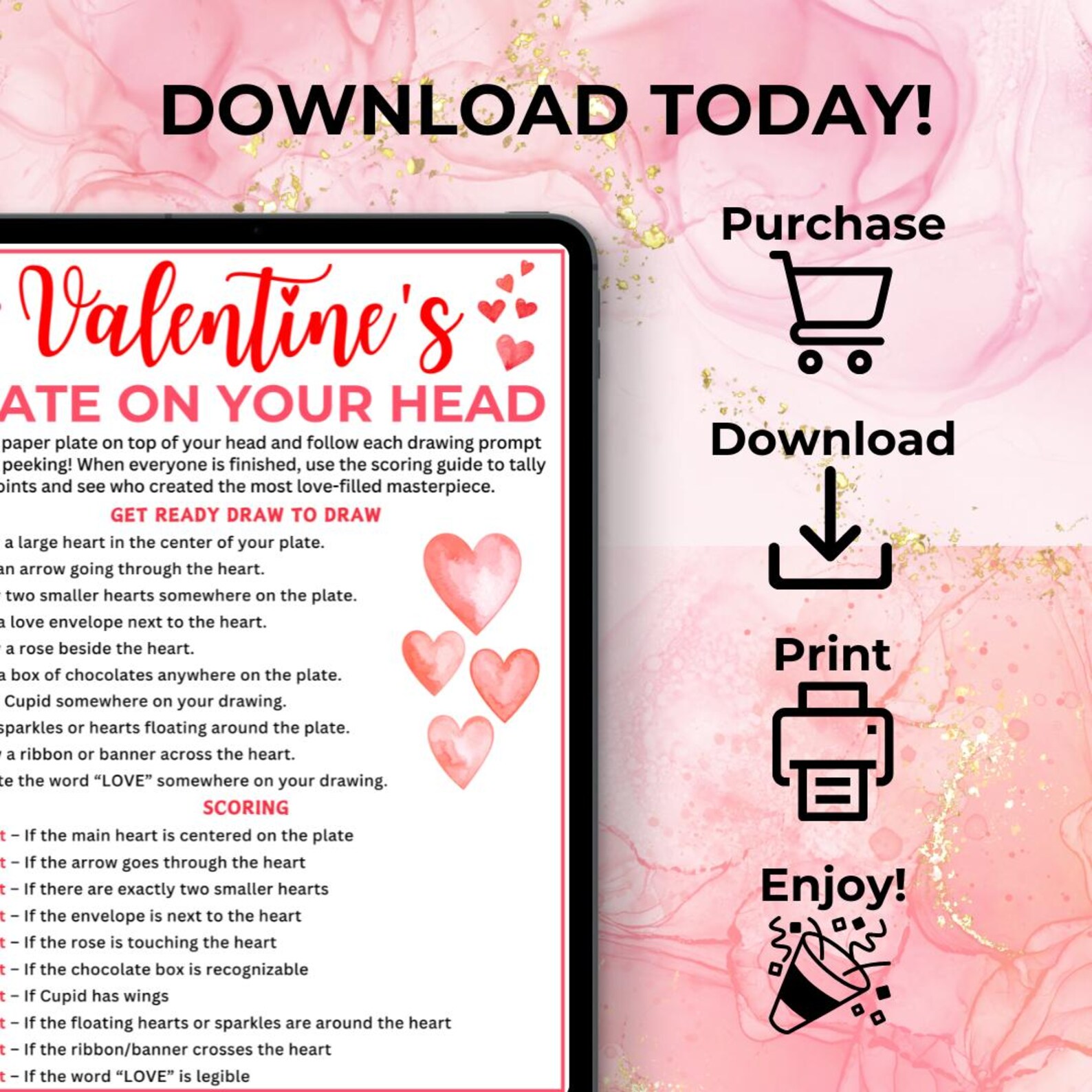 Valentine's Day Plate on Your Head Game, Valentines Party Games ...