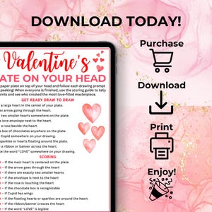 Valentine's Day Plate on Your Head Game, Valentines Party Games ...