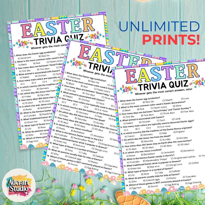 Easter Trivia Game, Easter Trivia Quiz, Easter Party Games, Printable ...