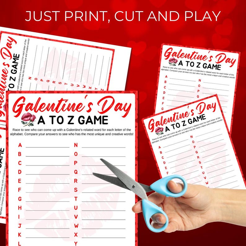 Printable Galentine's Day A to Z Game, Galentines Day Party Game ...