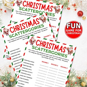 Christmas Scattergories Game, Printable Christmas Games, Category ...