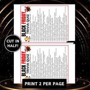 Black Friday Trivia Game, November Trivia Quiz, Printable Autumn Game ...