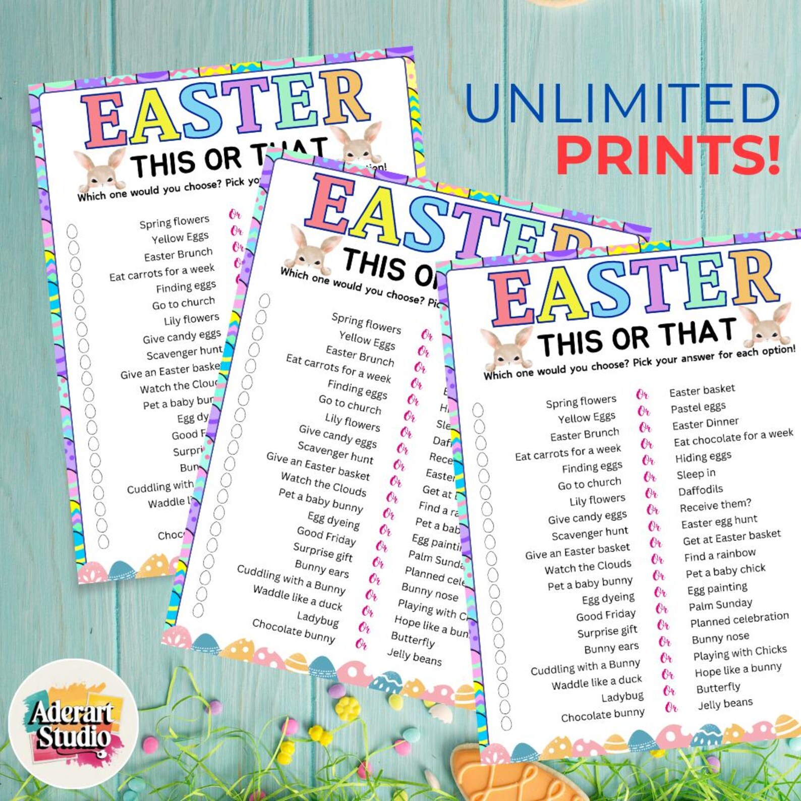 Printable Easter This or That Game, Would You Rather Questions Game ...