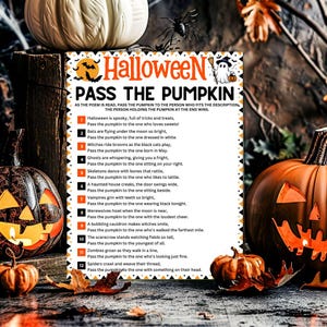 Pass the Pumpkin Game, Printable Halloween Party Activity for Kids ...