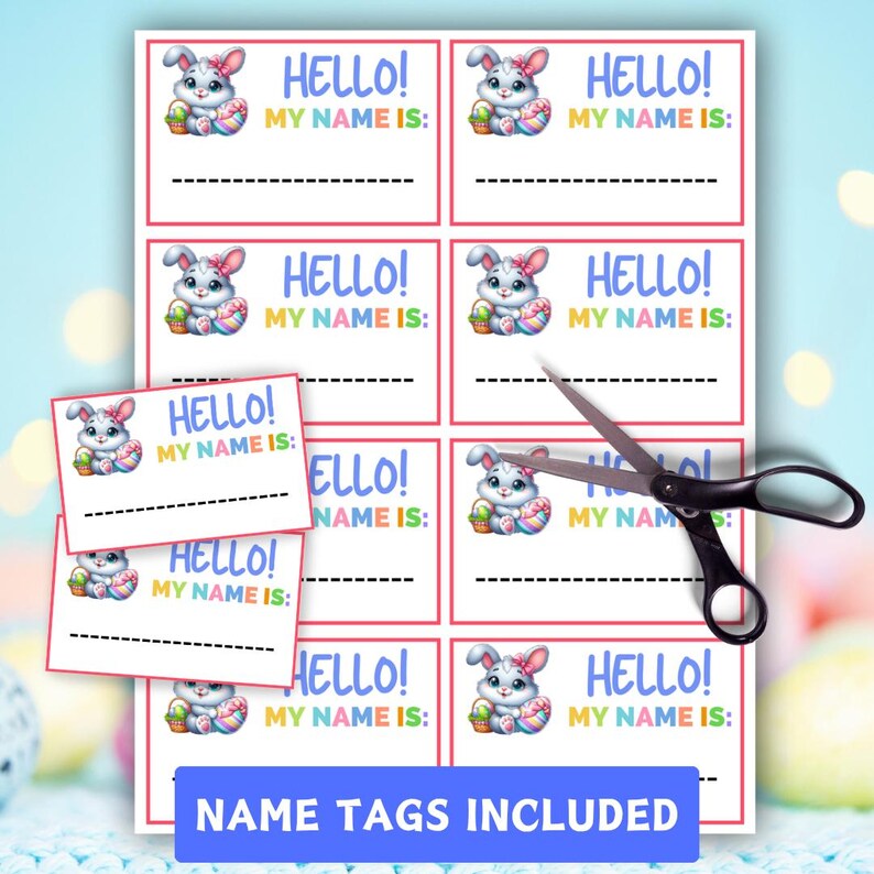 What's Your Bunny Name Game With Nametags, Printable Easter Party Games ...