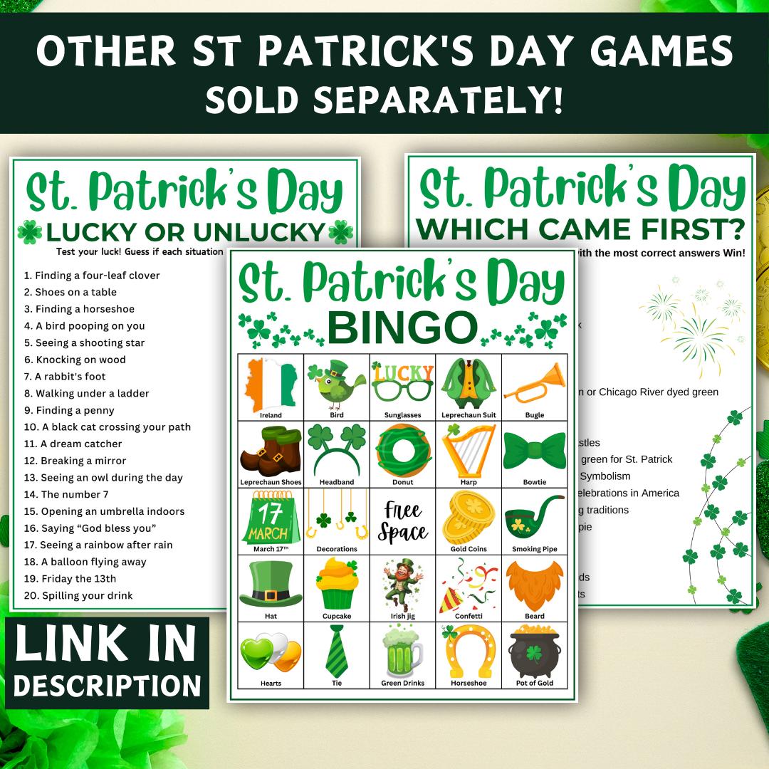 St Patrick’s Day Riddle Game, Printable St Patricks Day Trivia Game ...