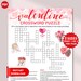 Printable Valentines Day Crossword Puzzle, Valentine Party Game for ...