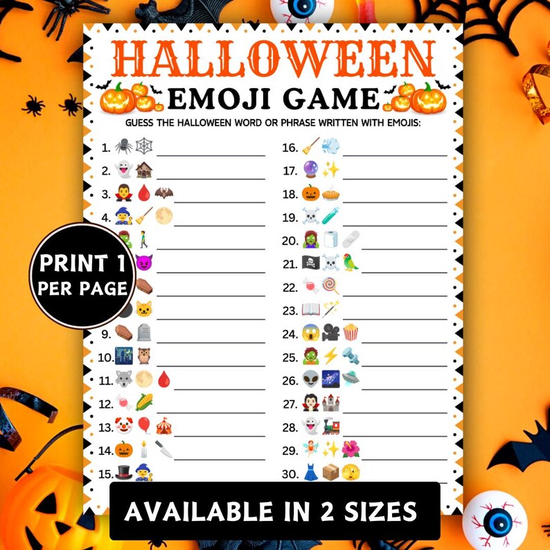 Halloween Emoji Game, Halloween Party Game, Trick or Treat Emoji Game ...