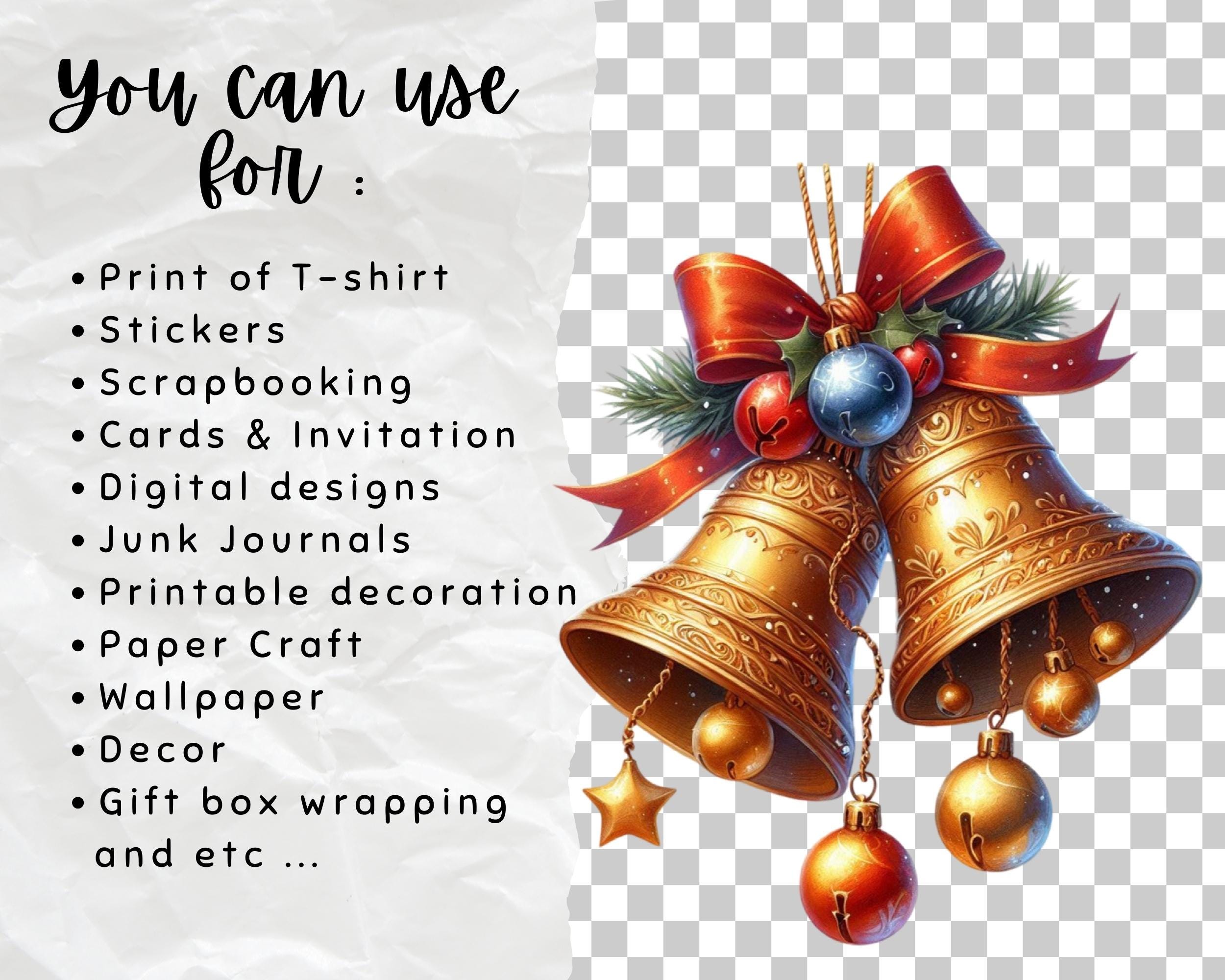 Watercolor Christmas Bells Clipart, Christmas Clipart, Bells Clipart ...