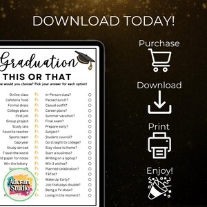 Printable This or That Graduation Game, Would You Rather, Graduation ...