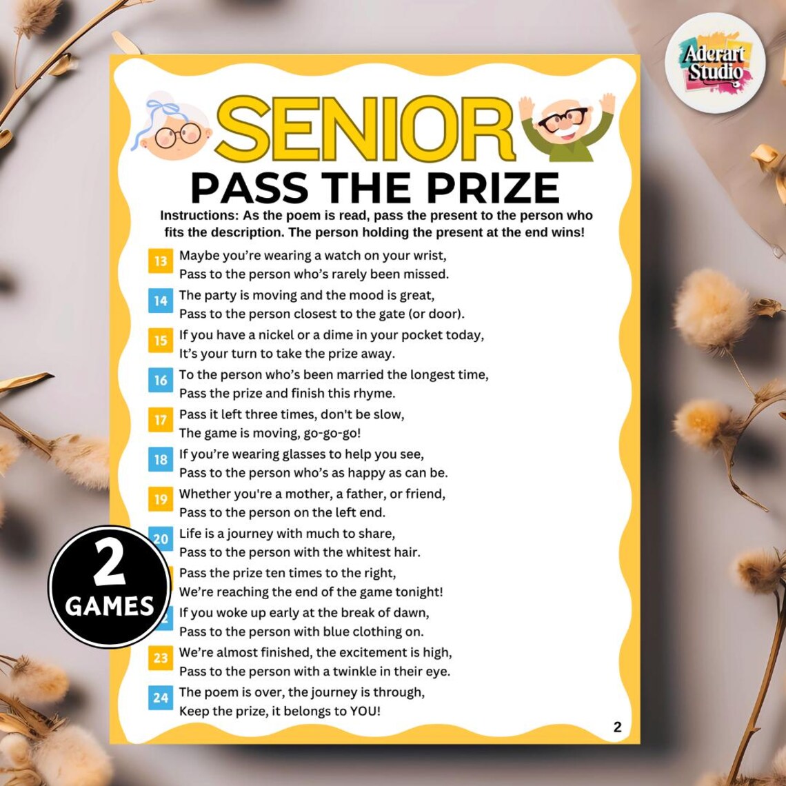 Senior Pass the Prize Game, Pass the Present Game, Games for Senior ...
