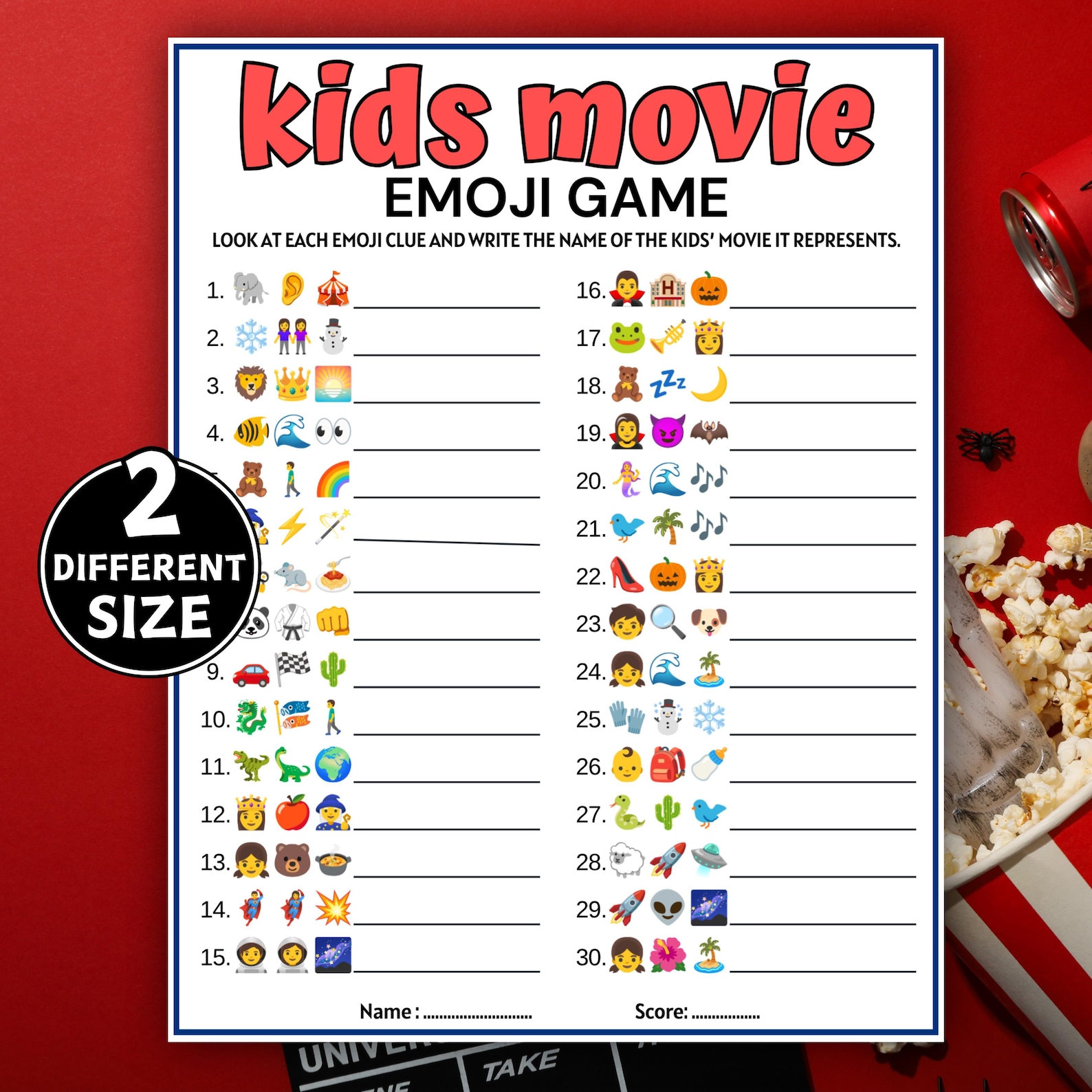 Kids Movie Emoji Game, Guess the Movie Game, Movie Trivia Game, Emoji ...