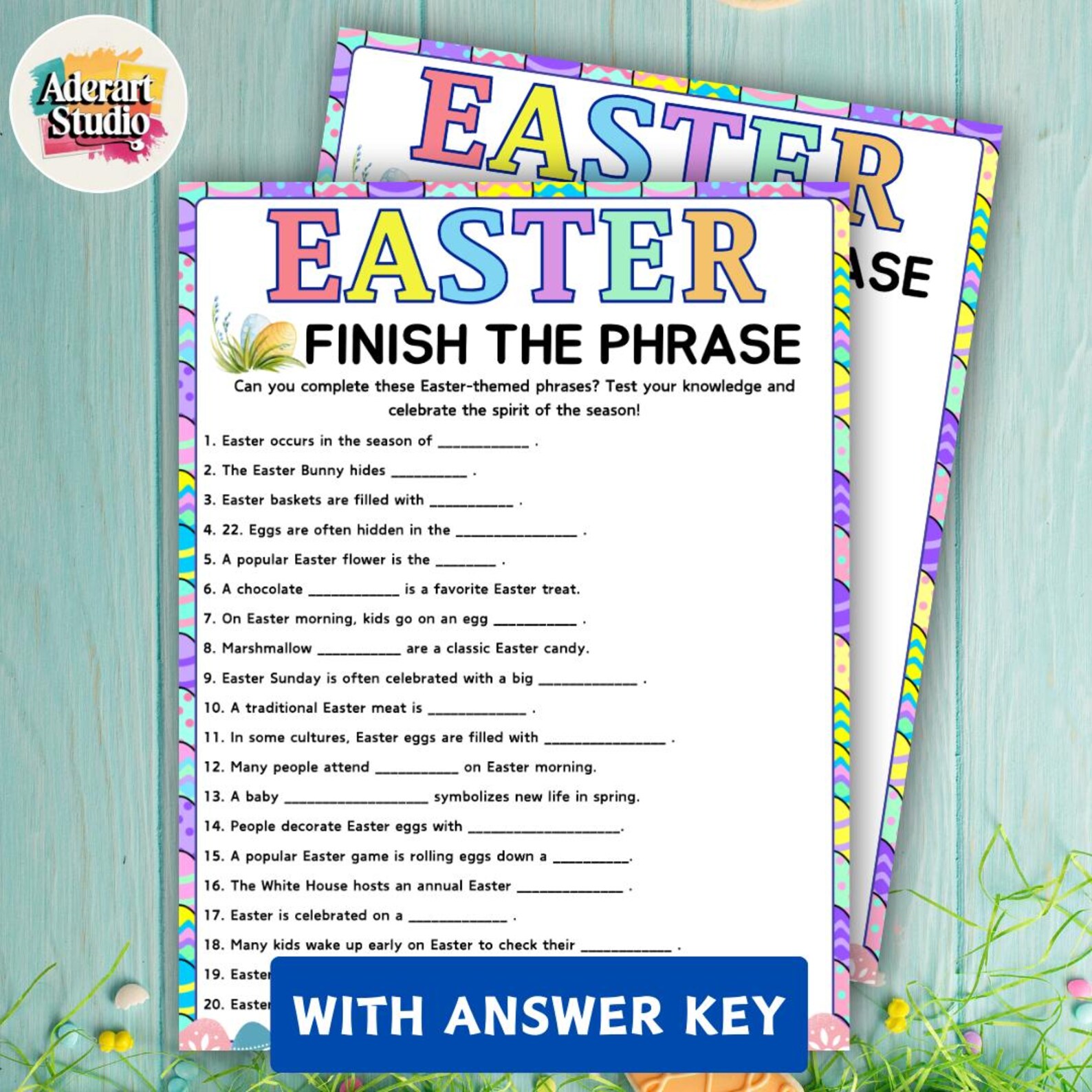 Easter Finish the Phrase Game, Easter Trivia Game, Printable Easter ...