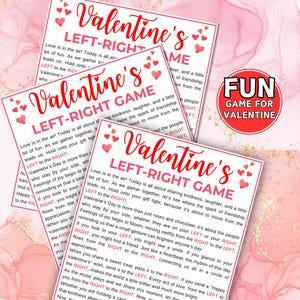 Valentines Day Left Right Game, Printable Valentines Games, Pass the ...