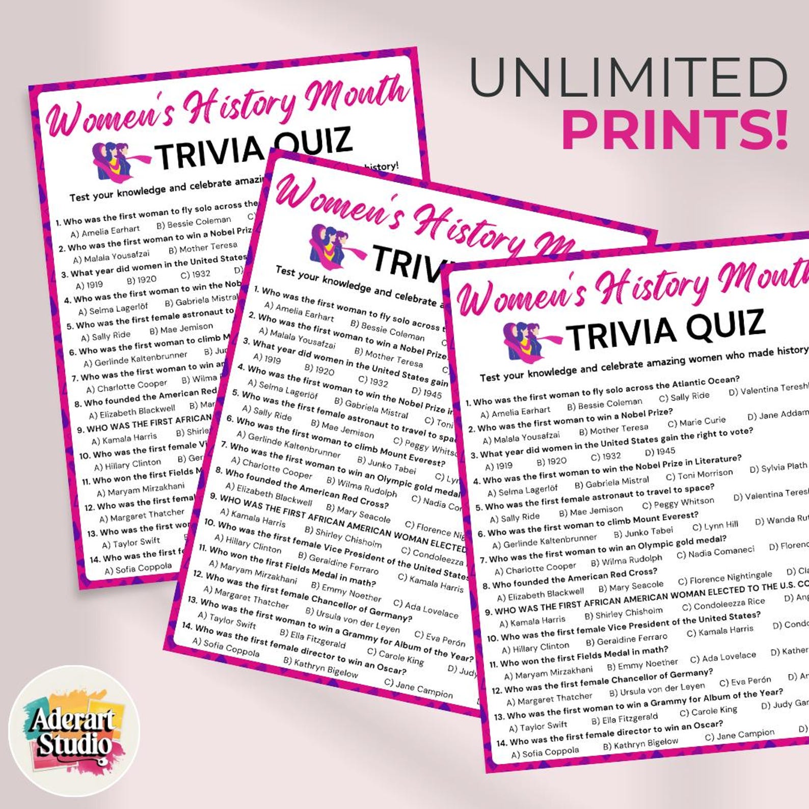 Women's History Month Trivia Game, Famous Women Quiz, Women's Day Quiz ...