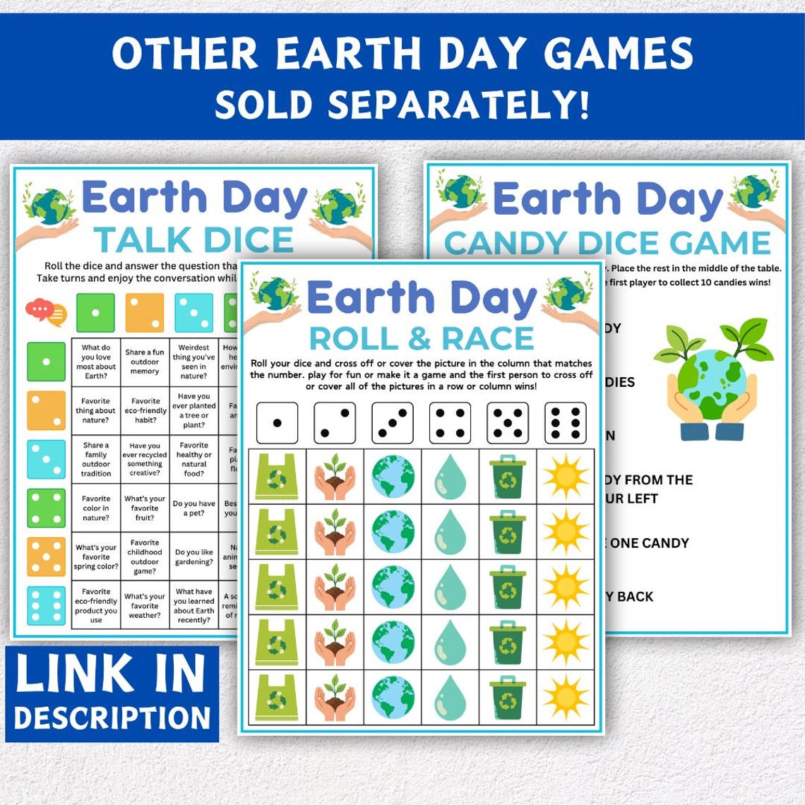 Printable Earth Day Roll and Color Game, Toddler and Preschool Dice ...