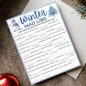 Winter Mad Libs, Printable Winter Game, Winter Party Games, Office ...