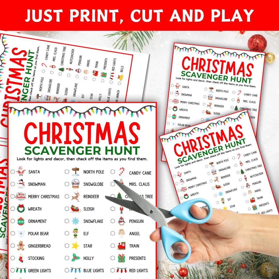 Christmas Lights Scavenger Hunt Game, Family Christmas Activity ...
