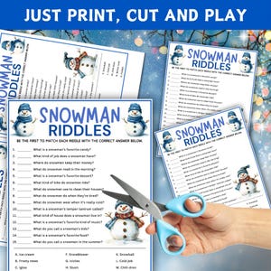 Snowman Riddles Game, Riddle Me This, Printable Winter Activities ...