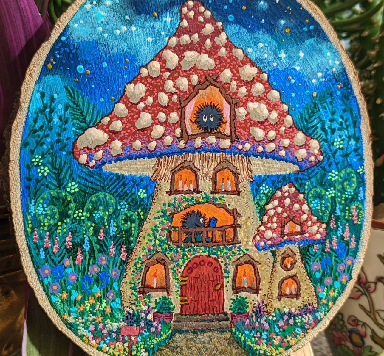 Hand Painted Soot Sprites Soot Spirits Mushroom House - Etsy