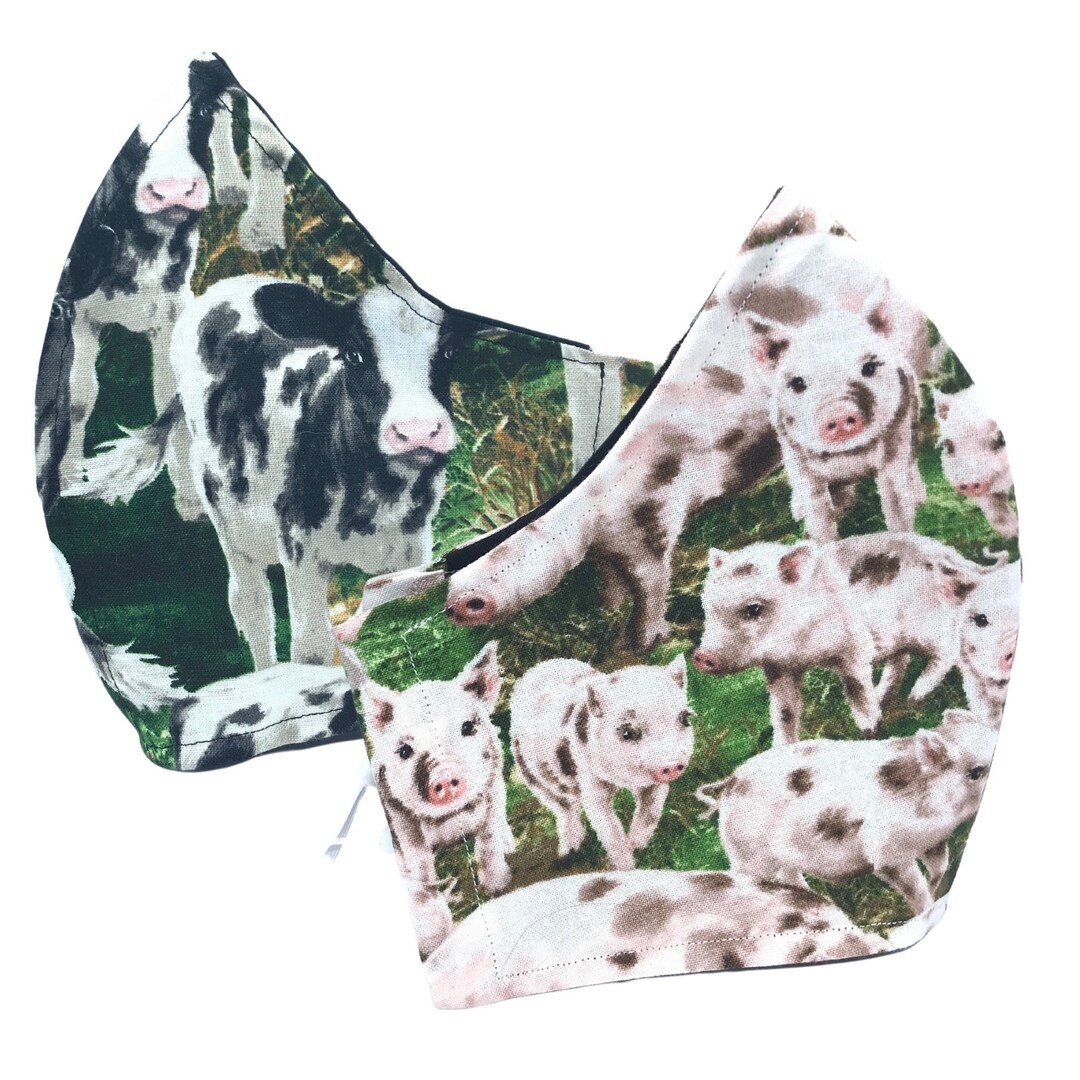 Animal Cow Face Mask Pack With Nose Wire & Filter Pocket • for Her ...
