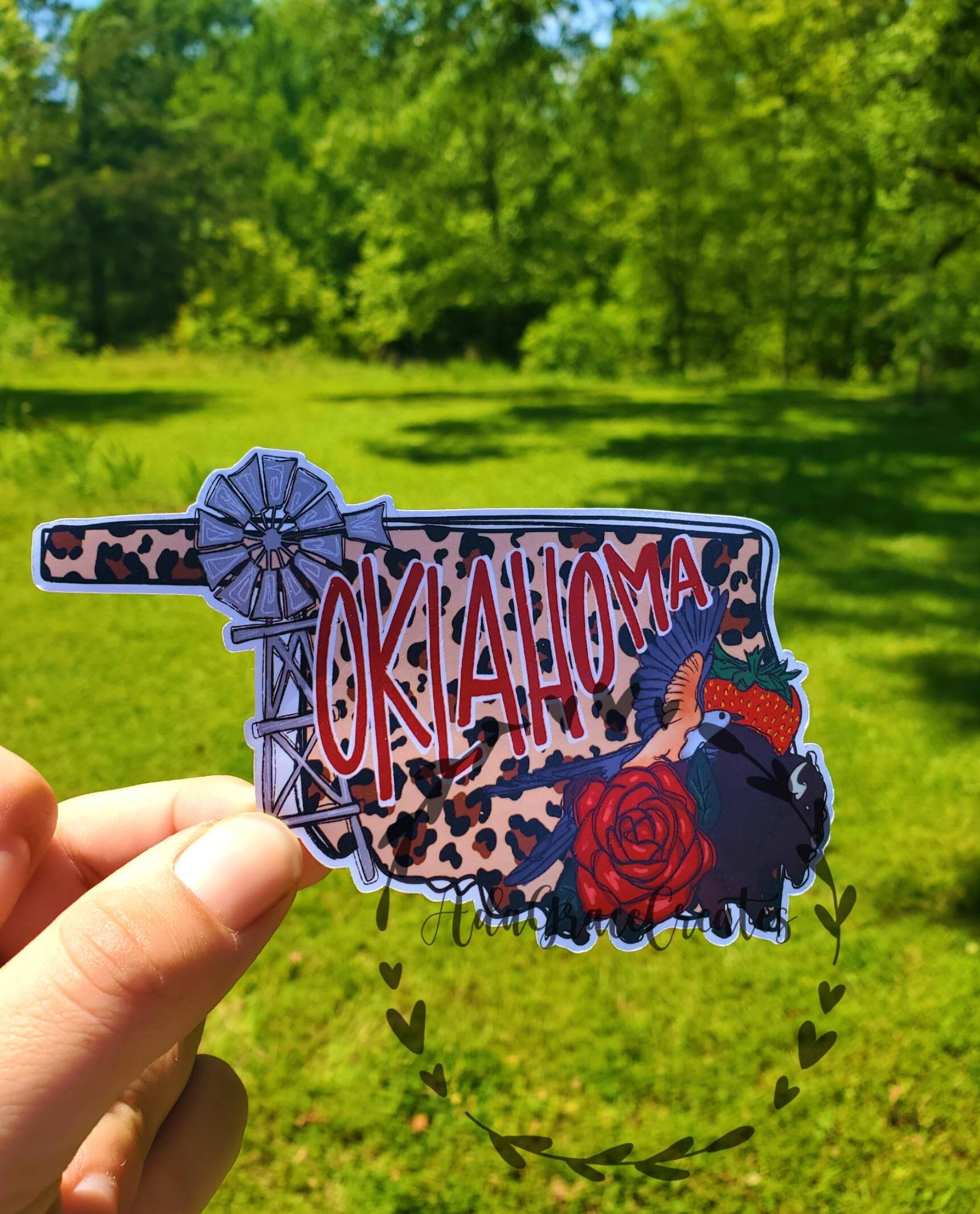 Oklahoma state sticker 3 inch vinyl sticker cute ok sticker | Etsy