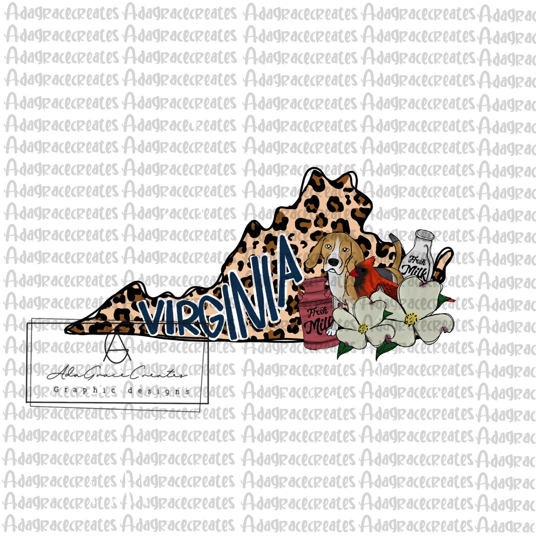 Virginia State, Hand Drawn Png, Virginia Clipart, Virginia Sublimation ...