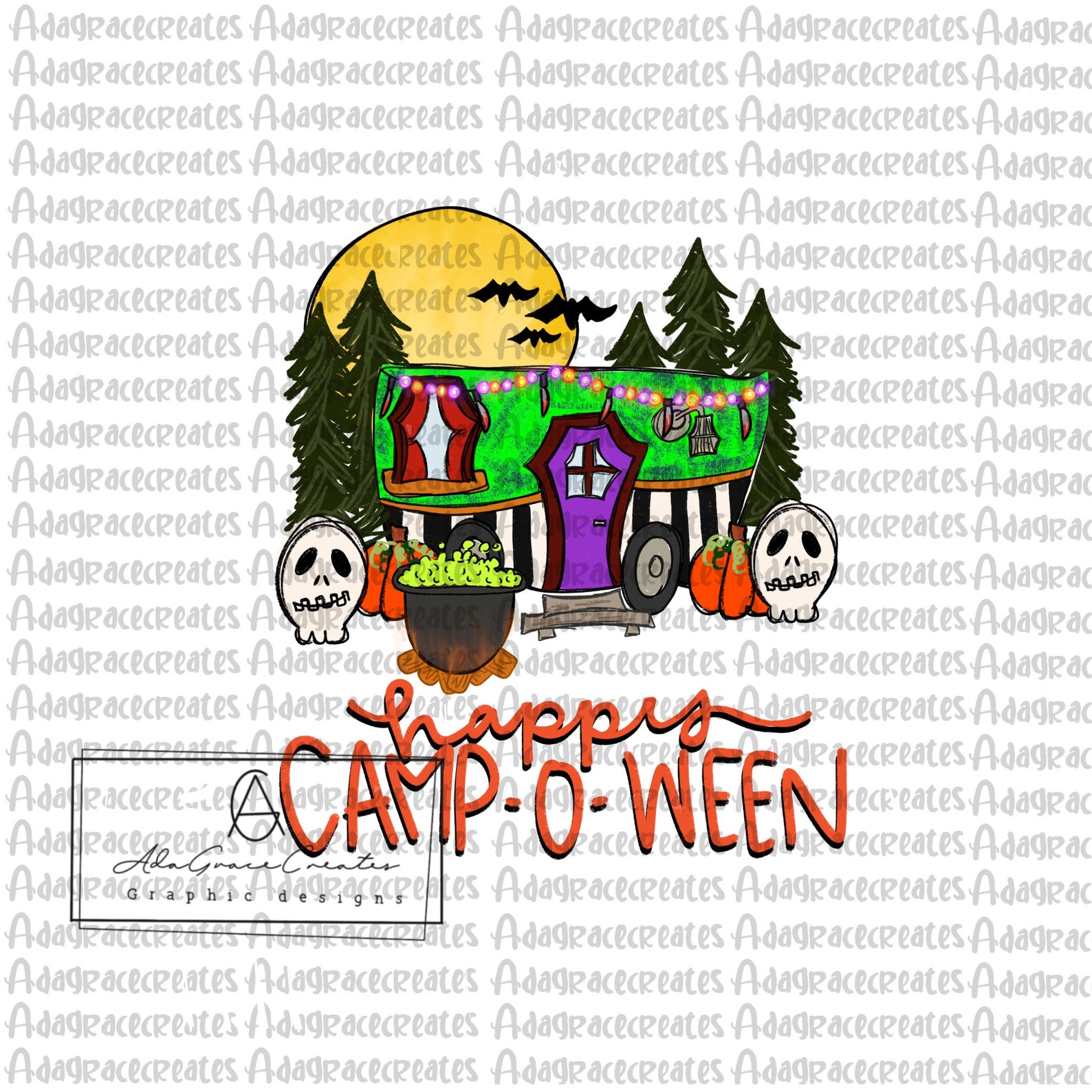 Happy Camp O Ween Halloween Camper Png Spooky Camper Digital - Etsy