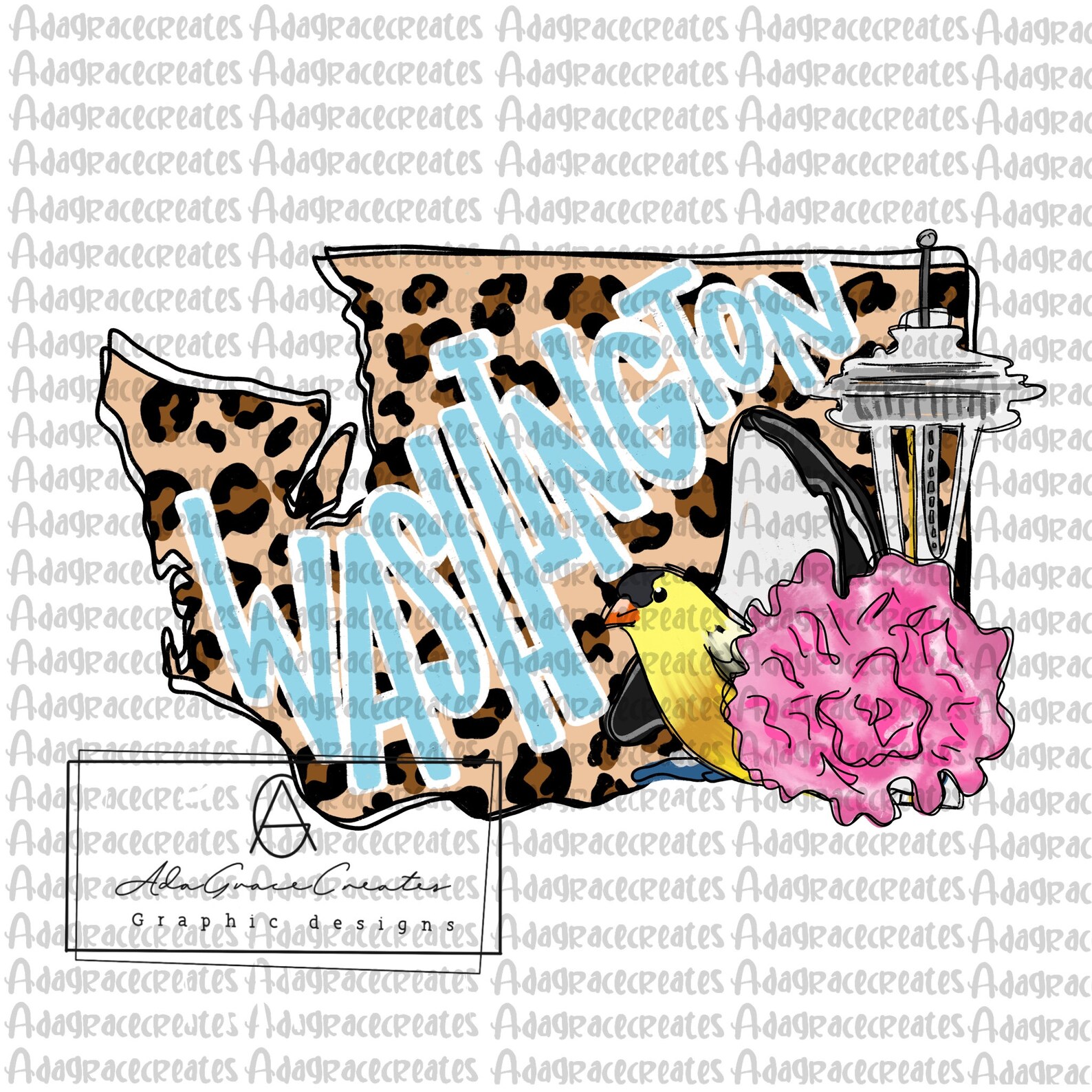 Washington State Png Washington Drawn Png Washington - Etsy