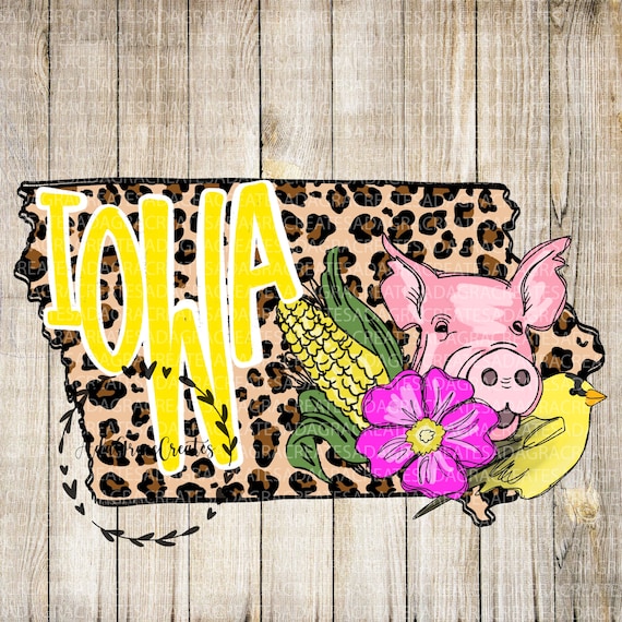 Iowa State Hand Drawn Png Iowa Clipart Iowa Sublimation | Etsy