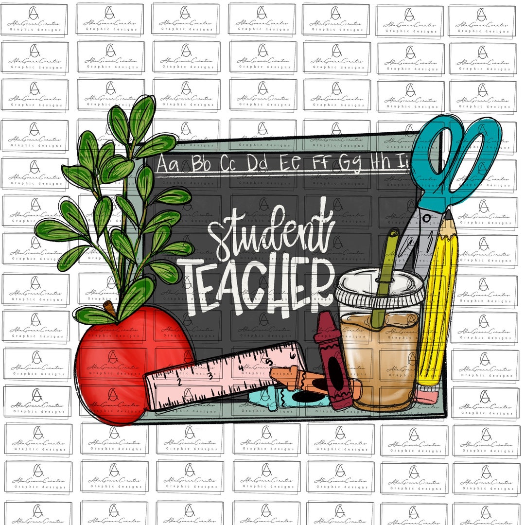 Student Teacher Sublimation PNG Design | School Teacher | Hand Drawn ...